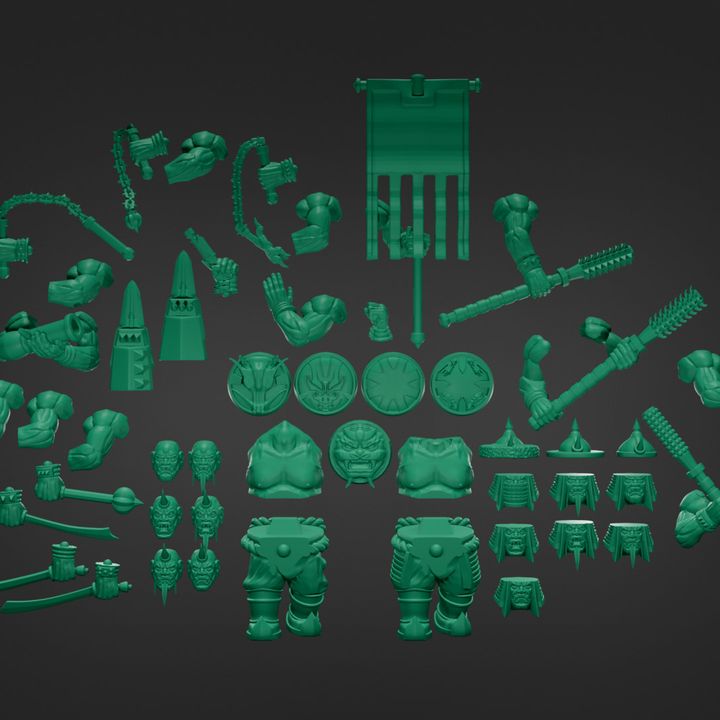 3D Printable Cathay Imperial Ogre Mercenaries by Cosmic Brother Miniatures